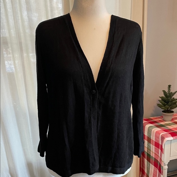 J. Jill | Tops | J Jill Cardigan Black With One Button Closure | Poshmark